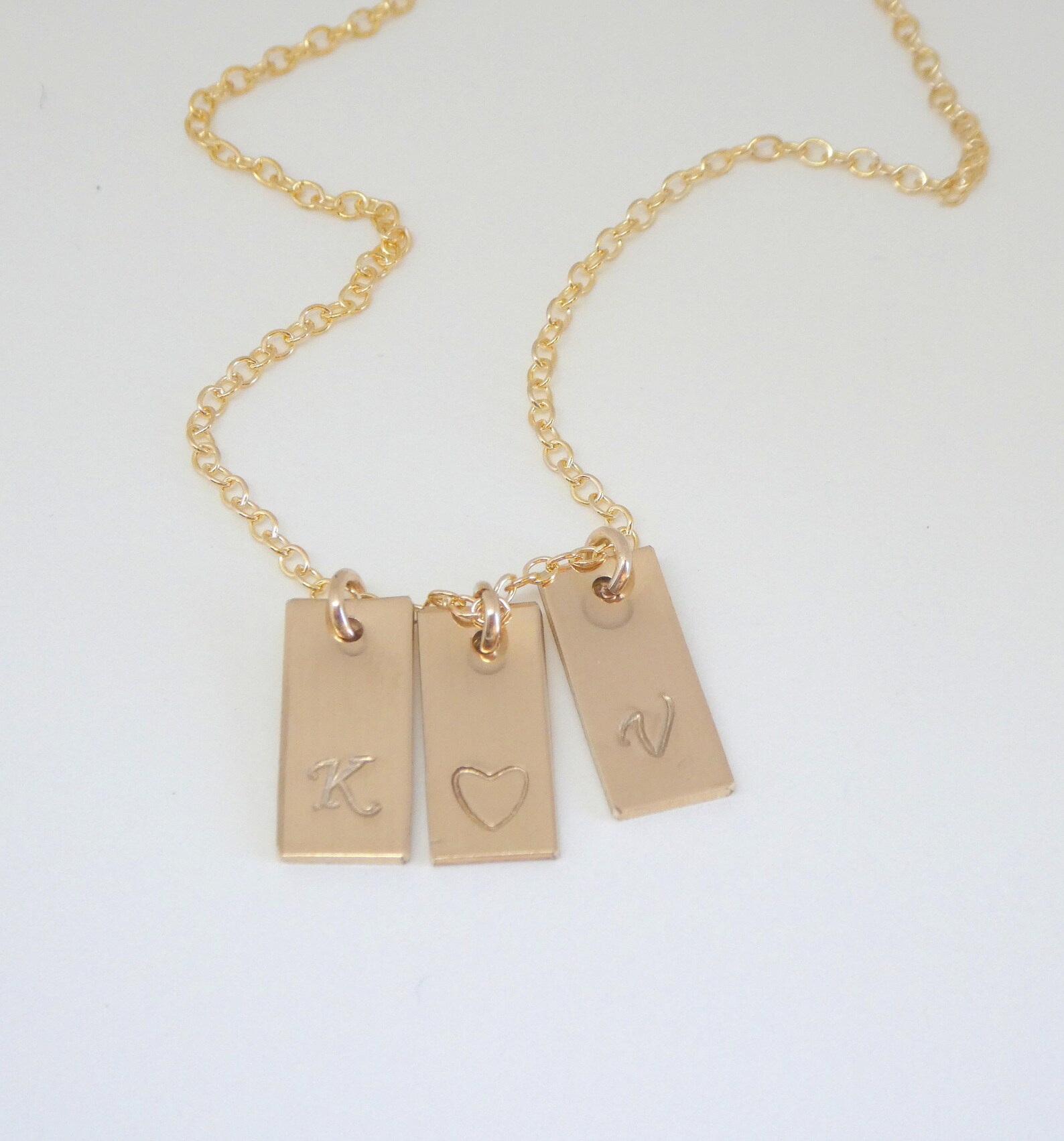 Small Tag Necklace Initial Necklace Personalized Dainty - Etsy