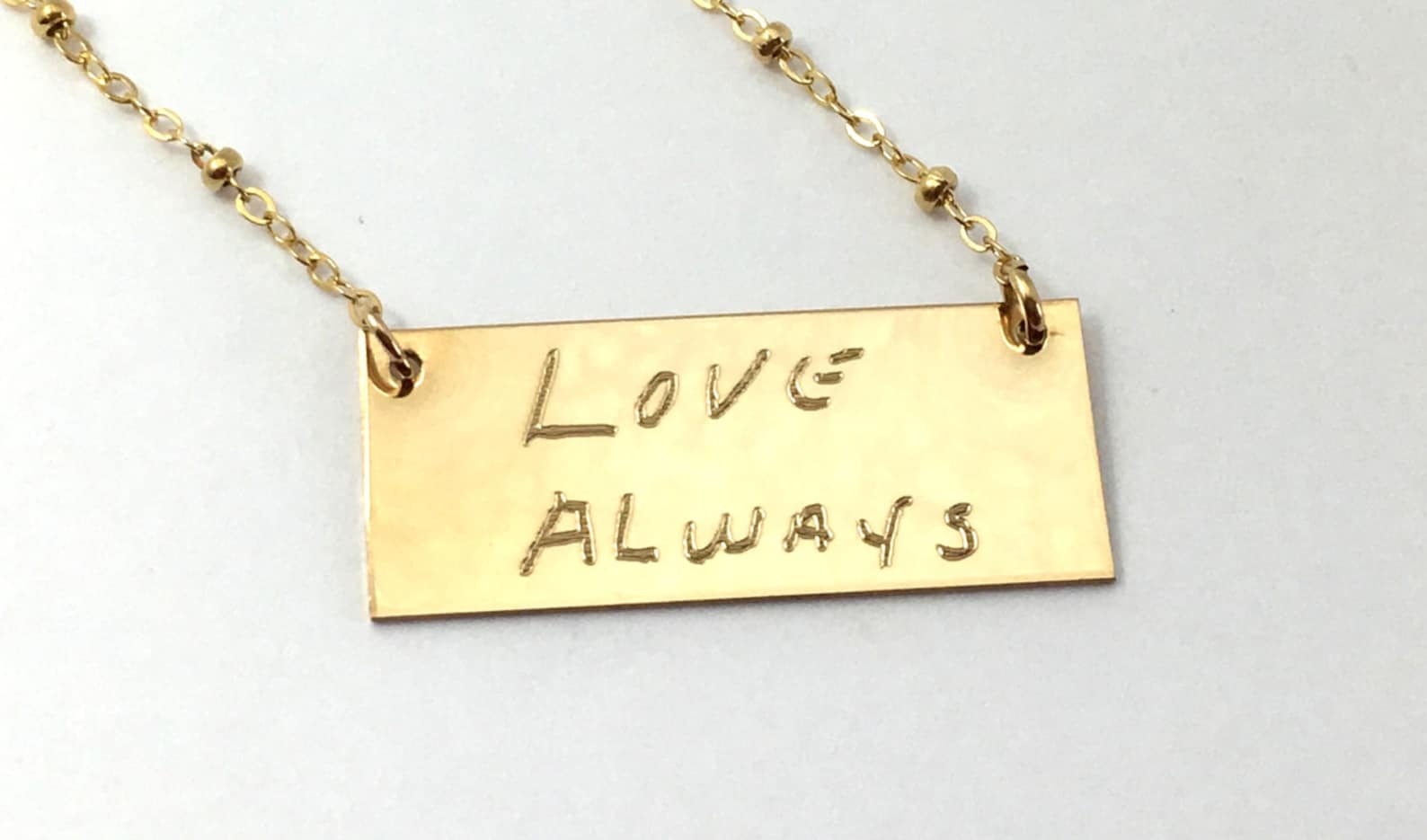 Custom Handwriting Jewelry Handwritten Necklace Gold bar | Etsy