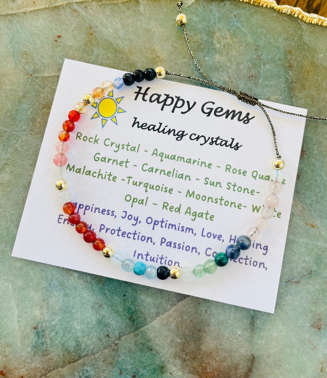 Healing Crystal Bracelet Grounding Bracelet Natural Stones Chakra ...