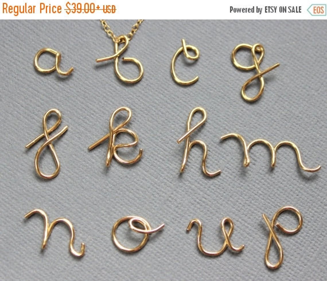 Bridesmaid Initial Necklace / Script Initial Letter Necklace/ - Etsy