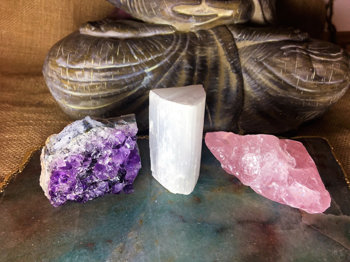 Healing Crystal Set Raw Crystal Stone Beginner Crystal Set Raw Etsy