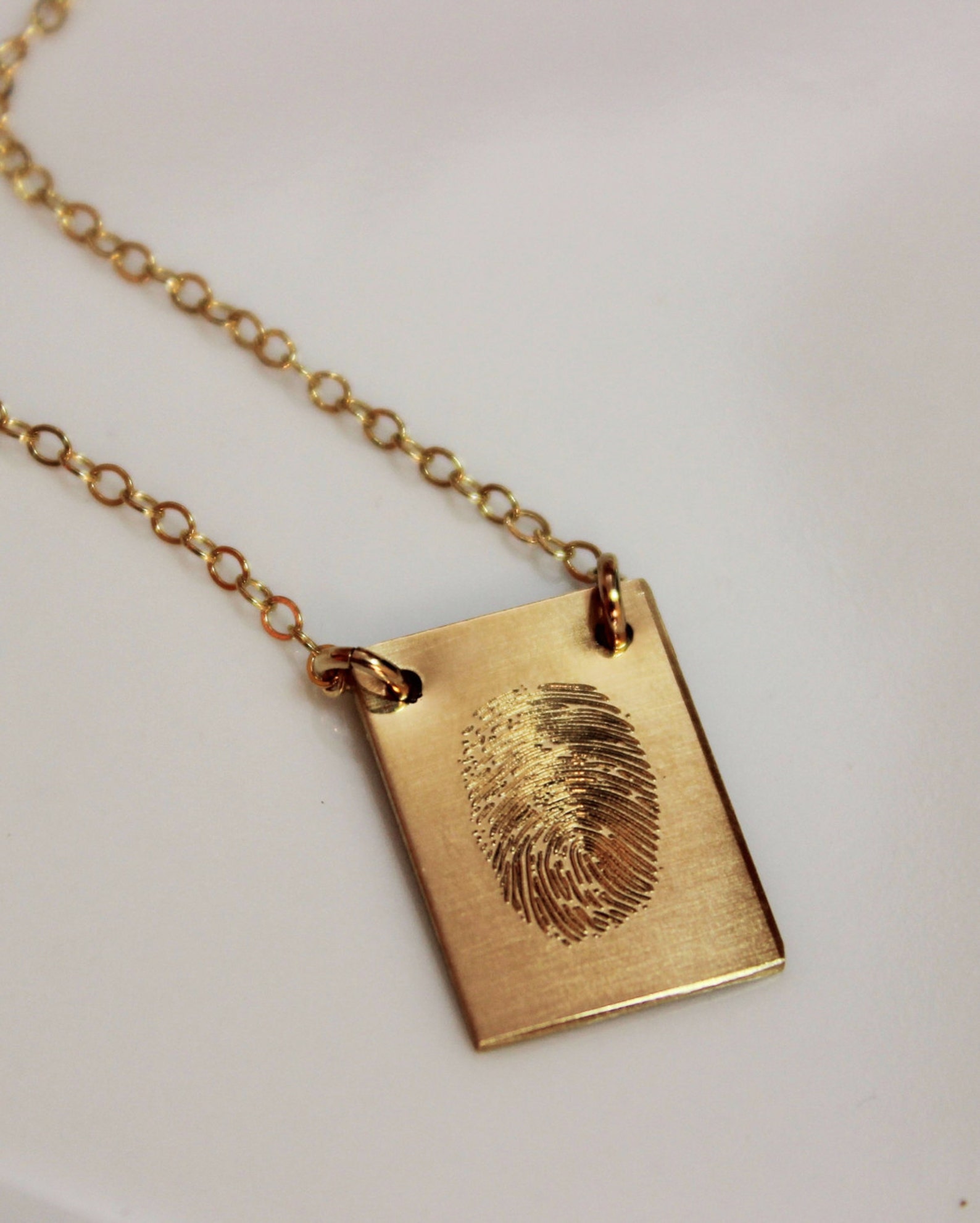 Fingerprint Jewelry Custom Fingerprint Gold Necklace Actual | Etsy