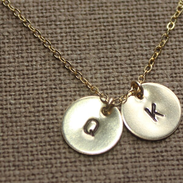 Gold 2 Letter Necklace - Etsy