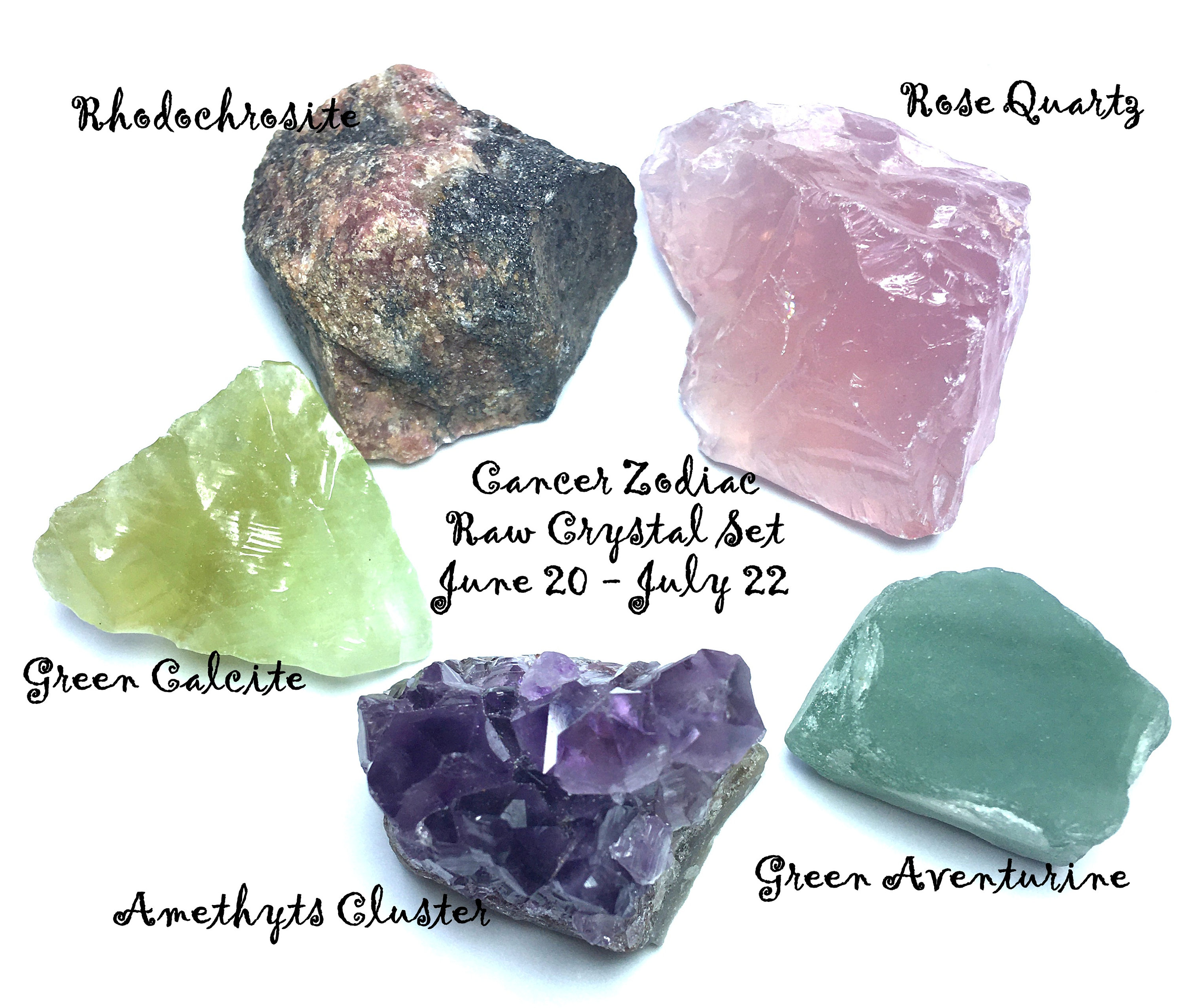 Cancer Zodiac Crystal set zodiac decor raw crystals healing | Etsy