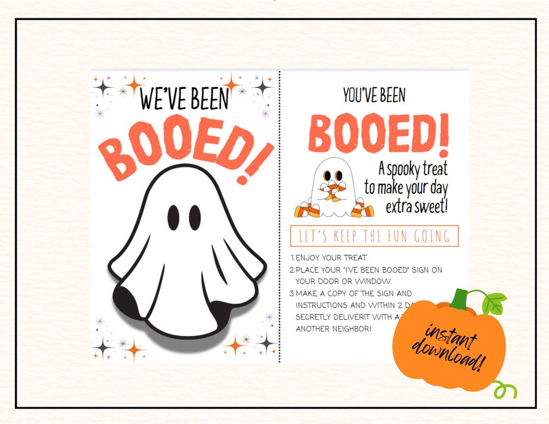 You’ve Been Booed Printable | Halloween Neighborhood Game | Instant ...