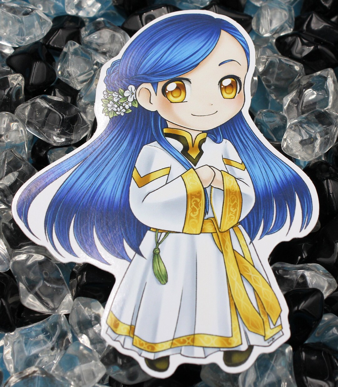 10x10 Cm Glossy Vinyl Stickers Flower Pin - Etsy