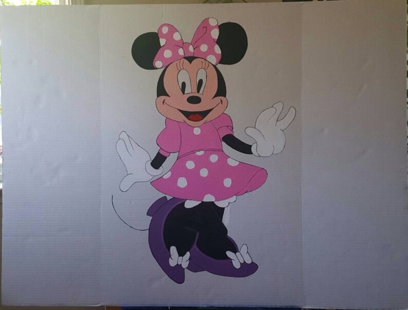 Minnie Mouse Hand Drawn and Painted Photo Op Display / cutout | Etsy