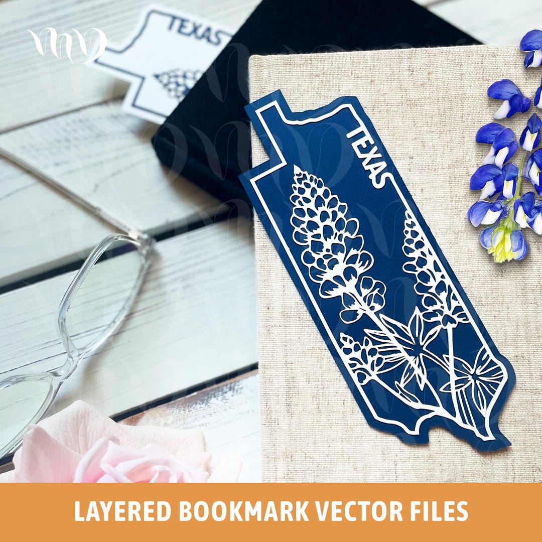 Bookmark SVG Download | Texas State Flower Bluebonnet Spring Reading ...