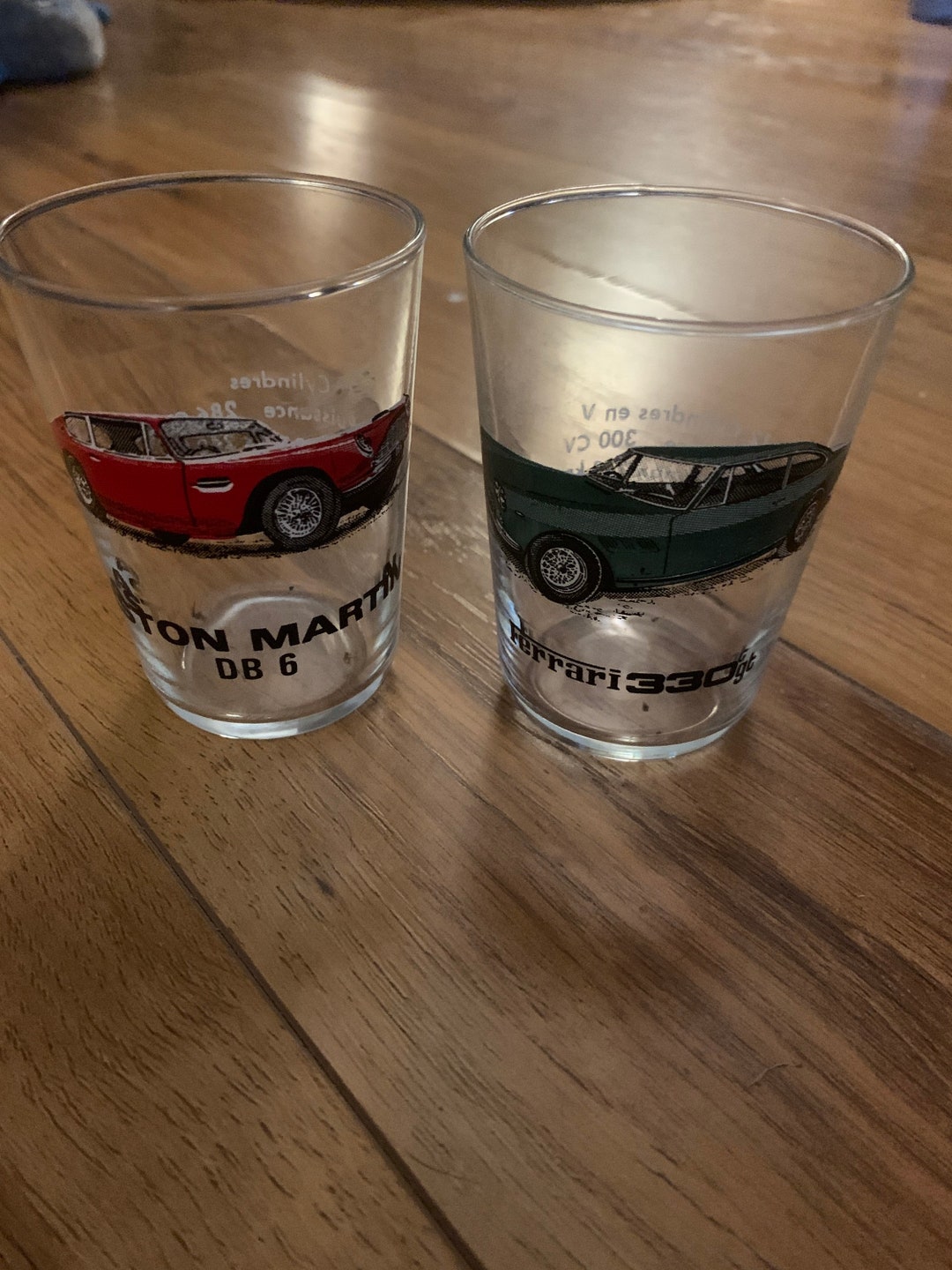 Vintage Sport Car Drinking Glass Aston Martin DB and Ferrari - Etsy