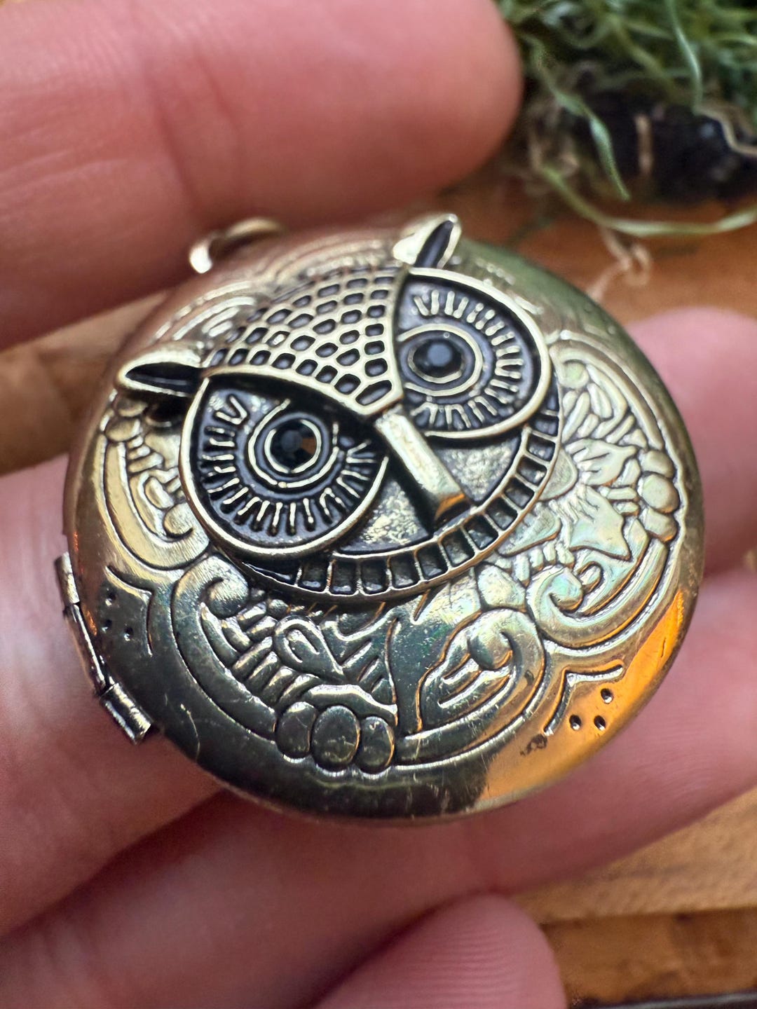 Owl With Jeweled Eyes Locket - Etsy