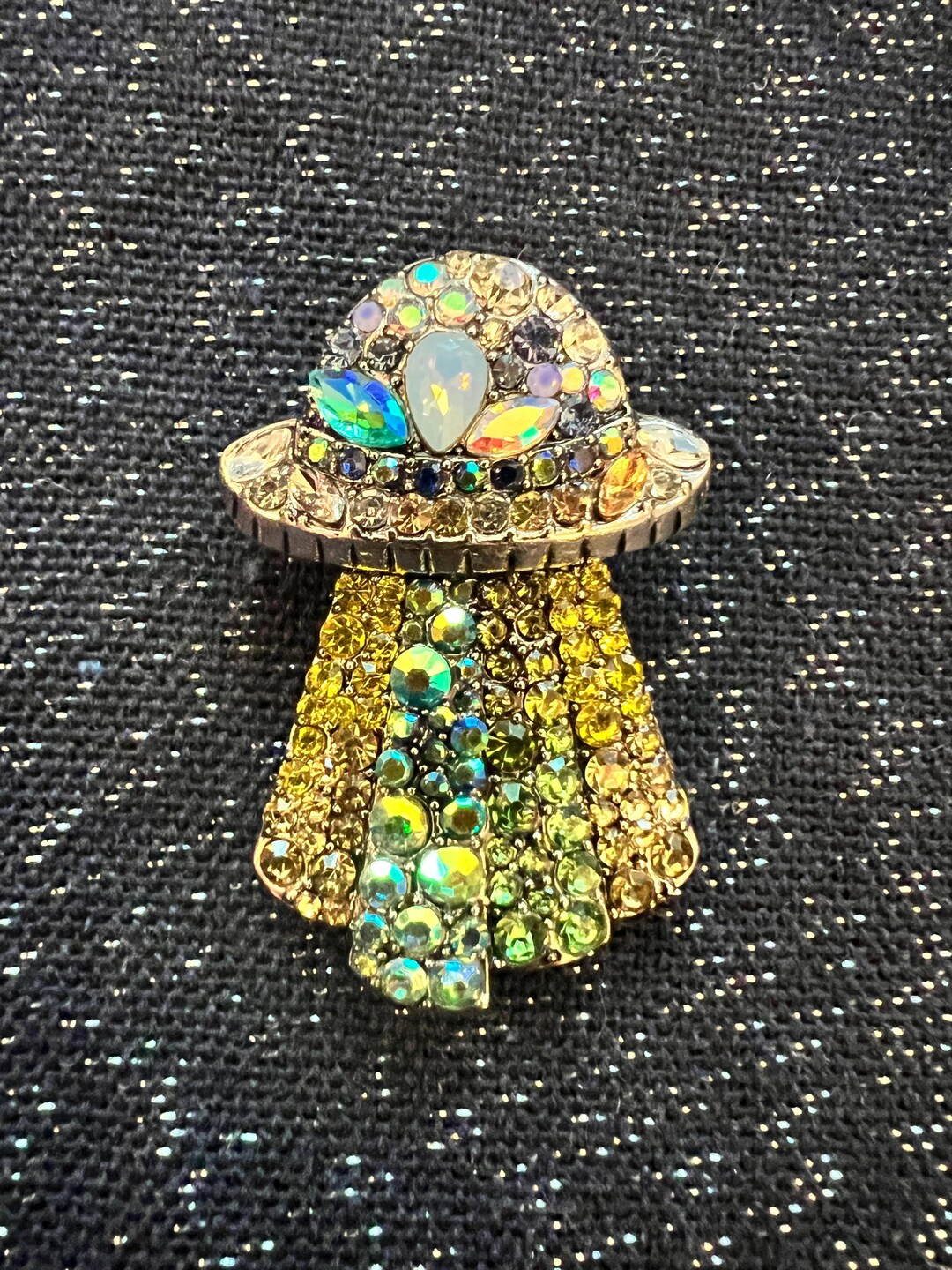 UFO Rhinestone Brooch Pin - Etsy