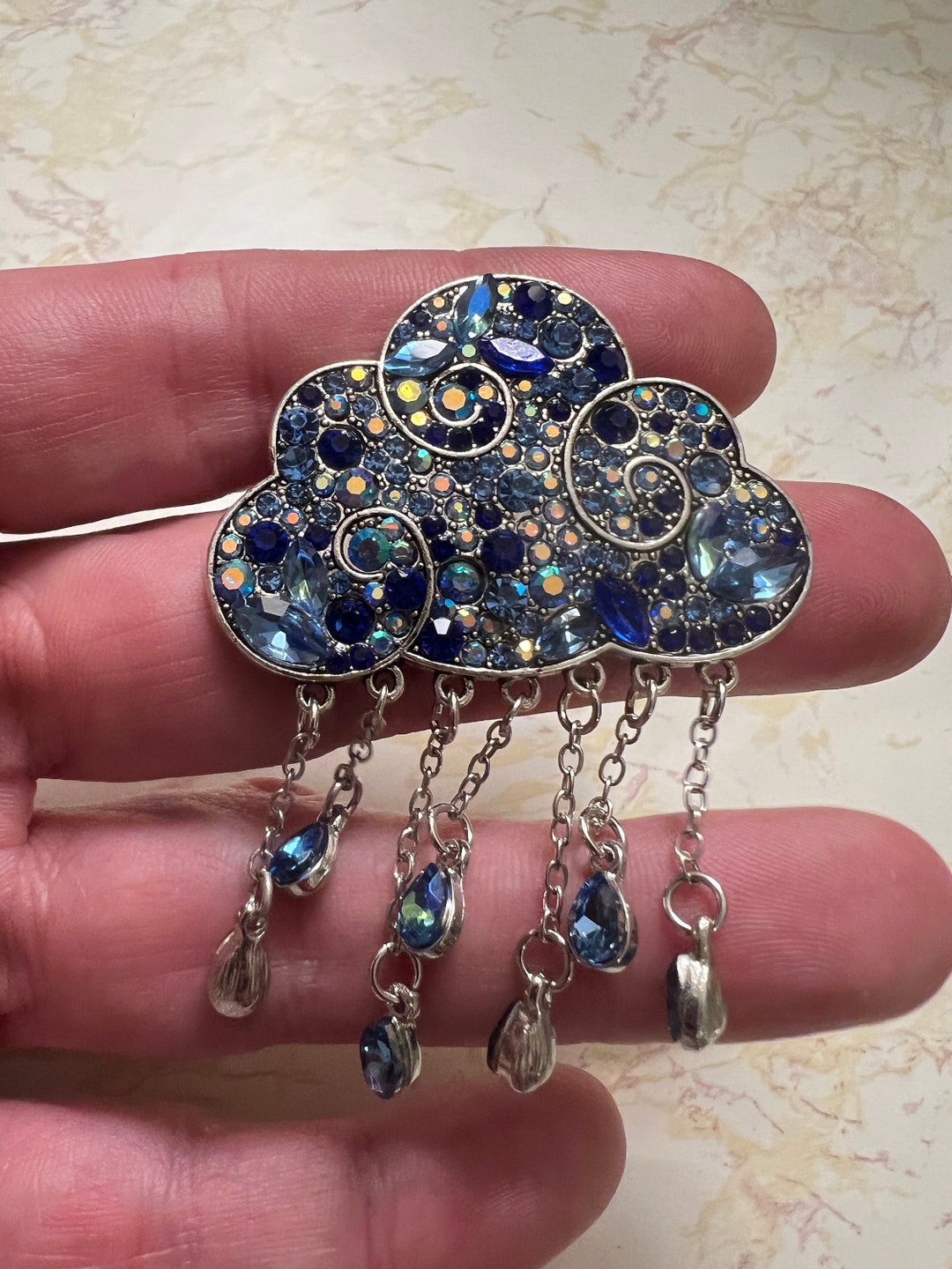 Rain Cloud Brooch Magical - Etsy