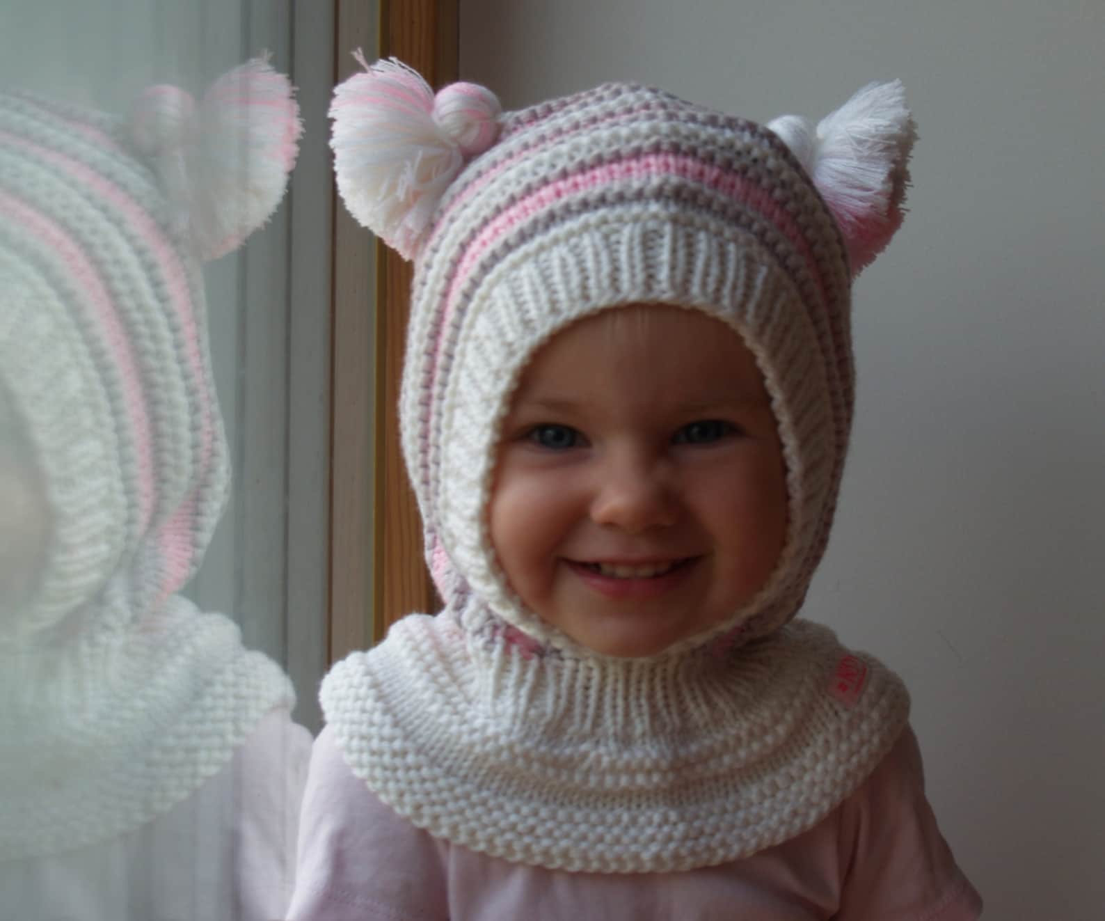 White Pink Baby Toddler Girl's Balaclava Winter - Etsy