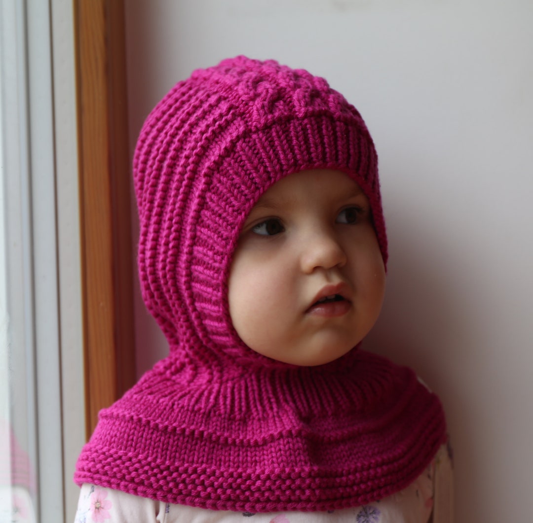 Merino Balaclava, Baby/toddler/ Girl Hoodie Hat &neckwarmer in ...