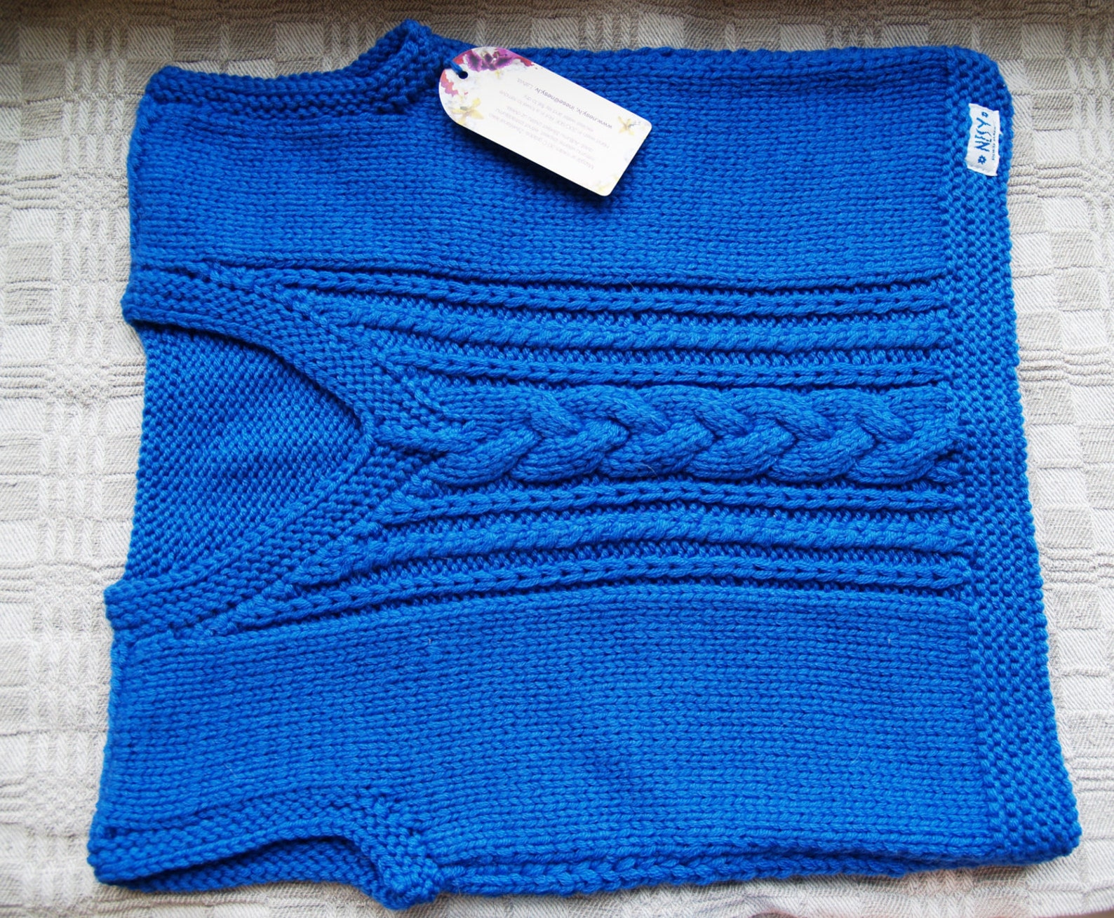 Knitted Baby/ Toddler Vest, Royal Blue Merino Wool Tank Top for Baby ...