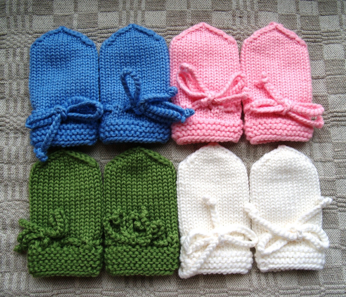 Merino Wool Thumbless Mittens for Baby Hand Knitted Baby - Etsy