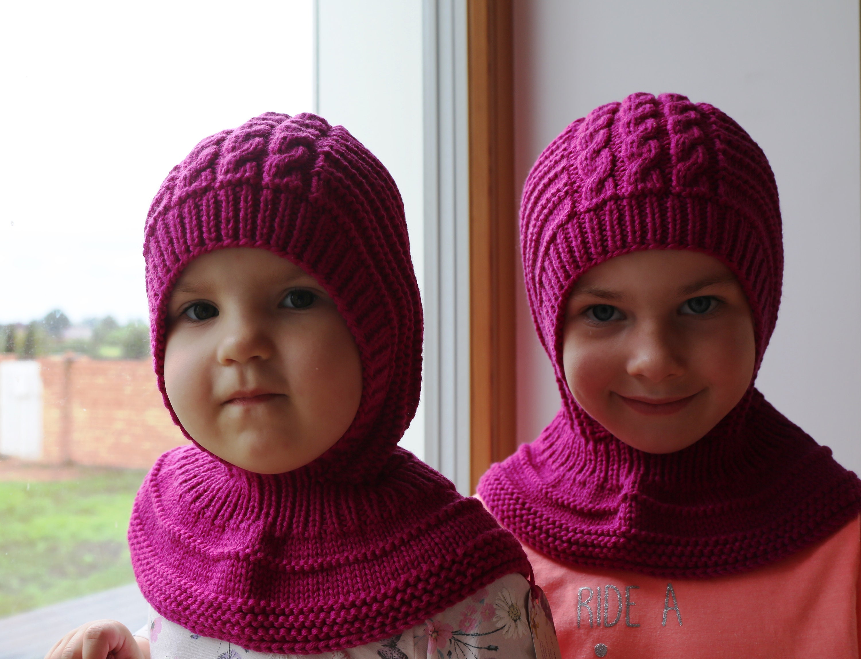 Merino Balaclava, Baby/toddler/ Girl Hoodie Hat &neckwarmer in ...
