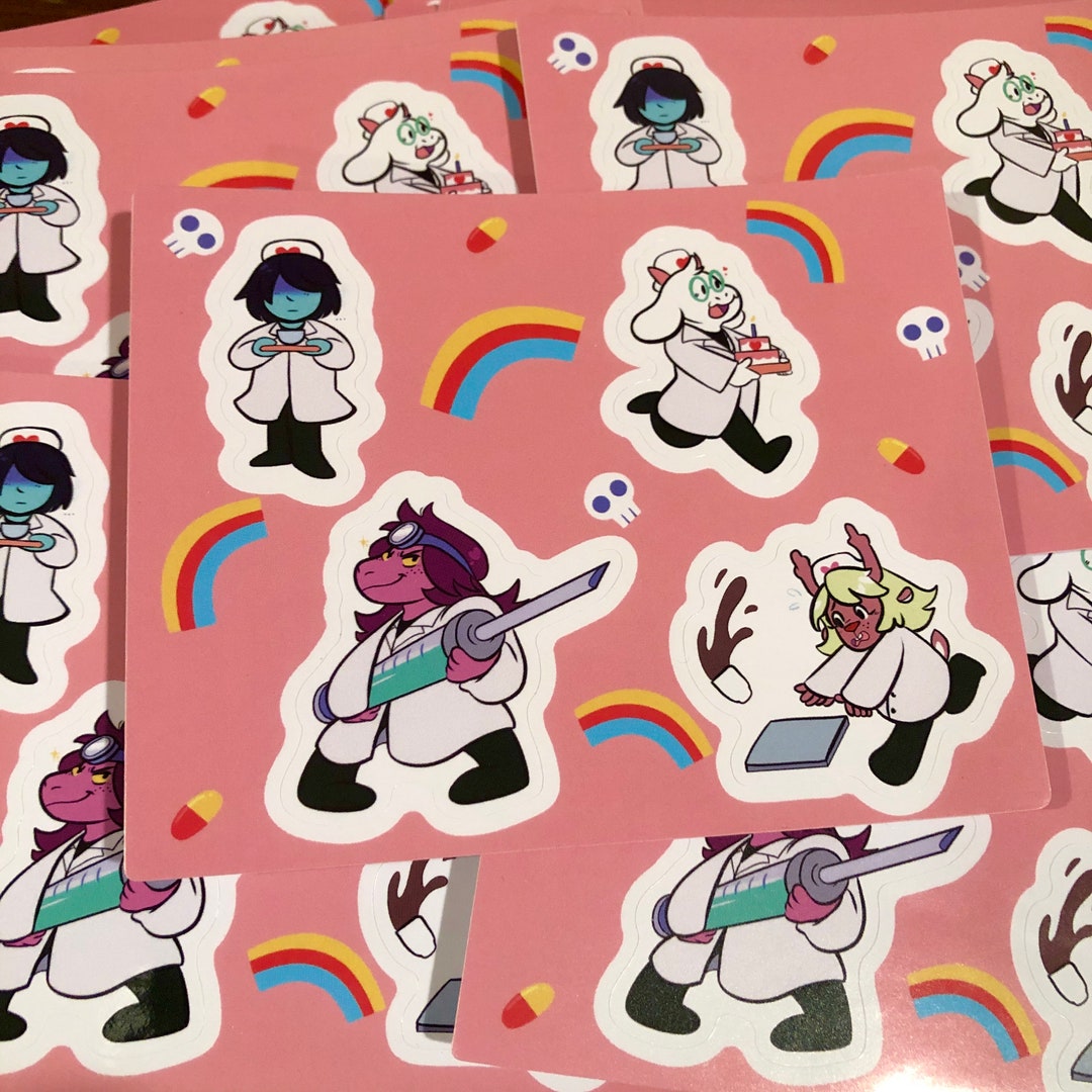 Deltarune Vinyl Sticker Sheet Delta Rune Kris Susie Ralsei Noelle Cute ...