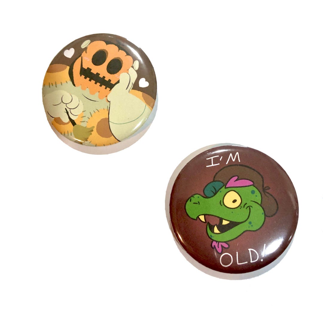 Deltarune Jackenstein & Gerson Buttons, Pinback Buttons, Gerson Boom ...