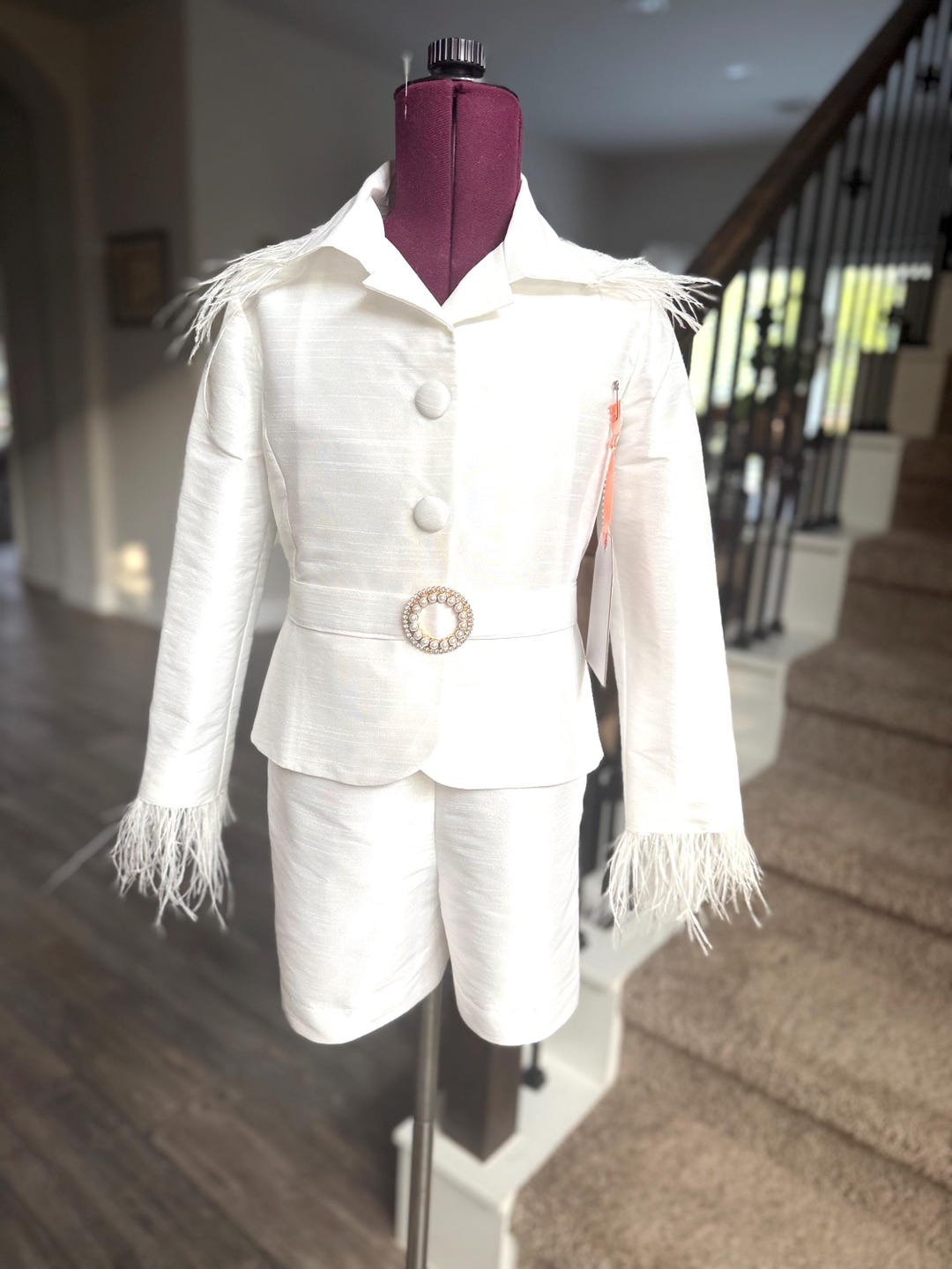Girls Pageant Interview, Size 10, Pageant Jacket and Short Set, White ...