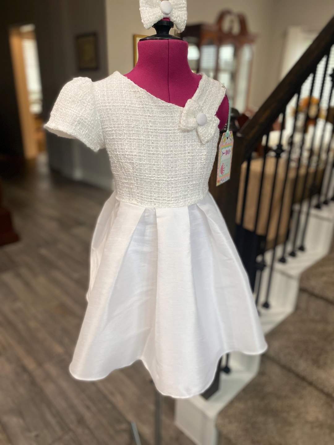 Girls Pageant Interview Dress, Size 5, Tweed and Poly Dupioni, One ...