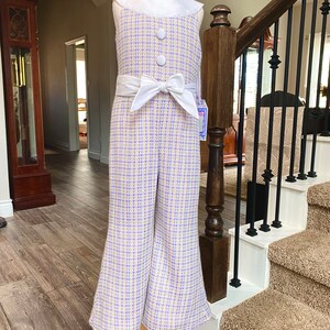 Girls Pageant Interview, Size 3, Tweed Romper, Purple/blue /white ...