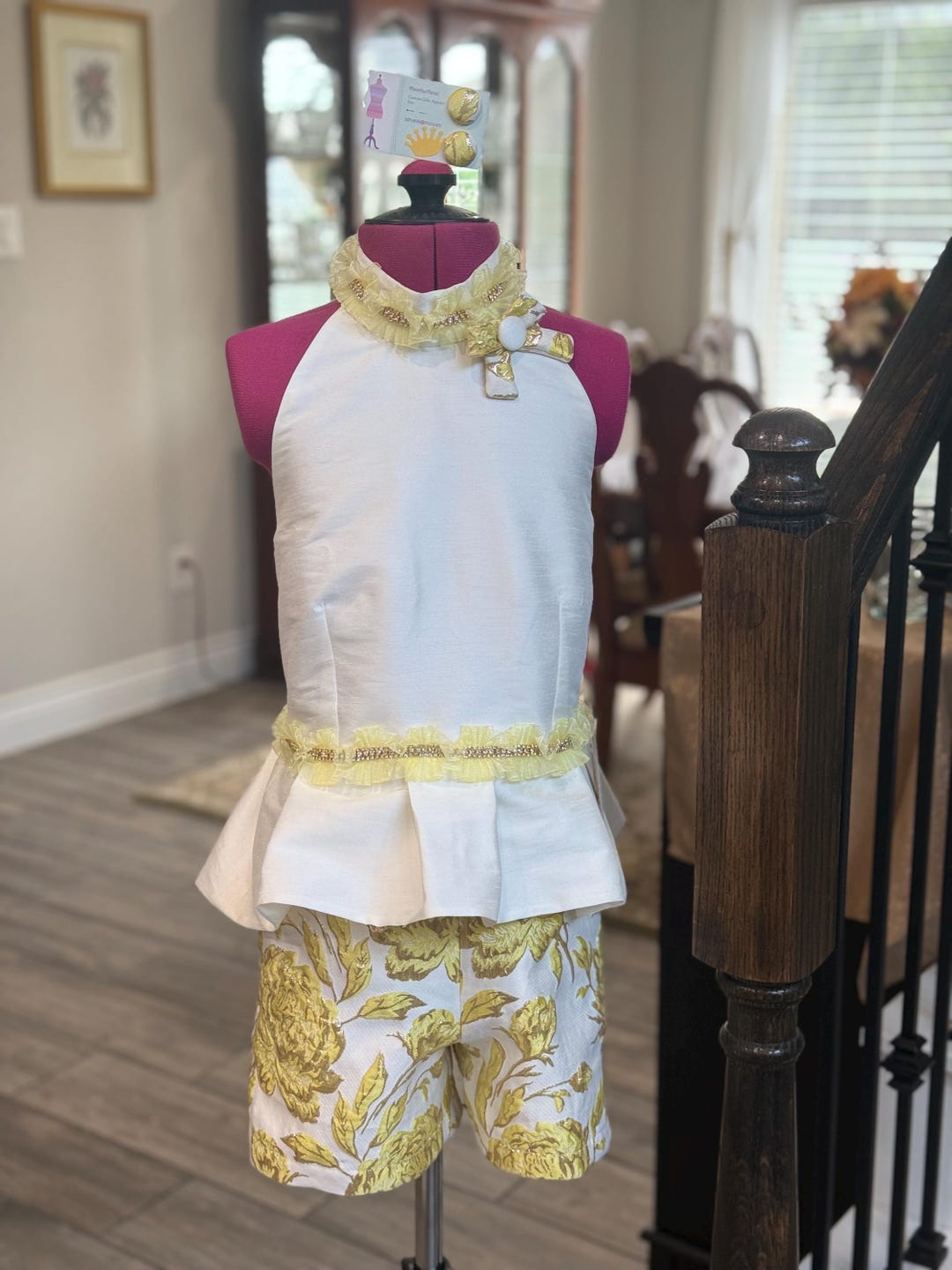 Girls Pageant Interview Outfit, Size 8, Creamy White & Yellow Pageant ...