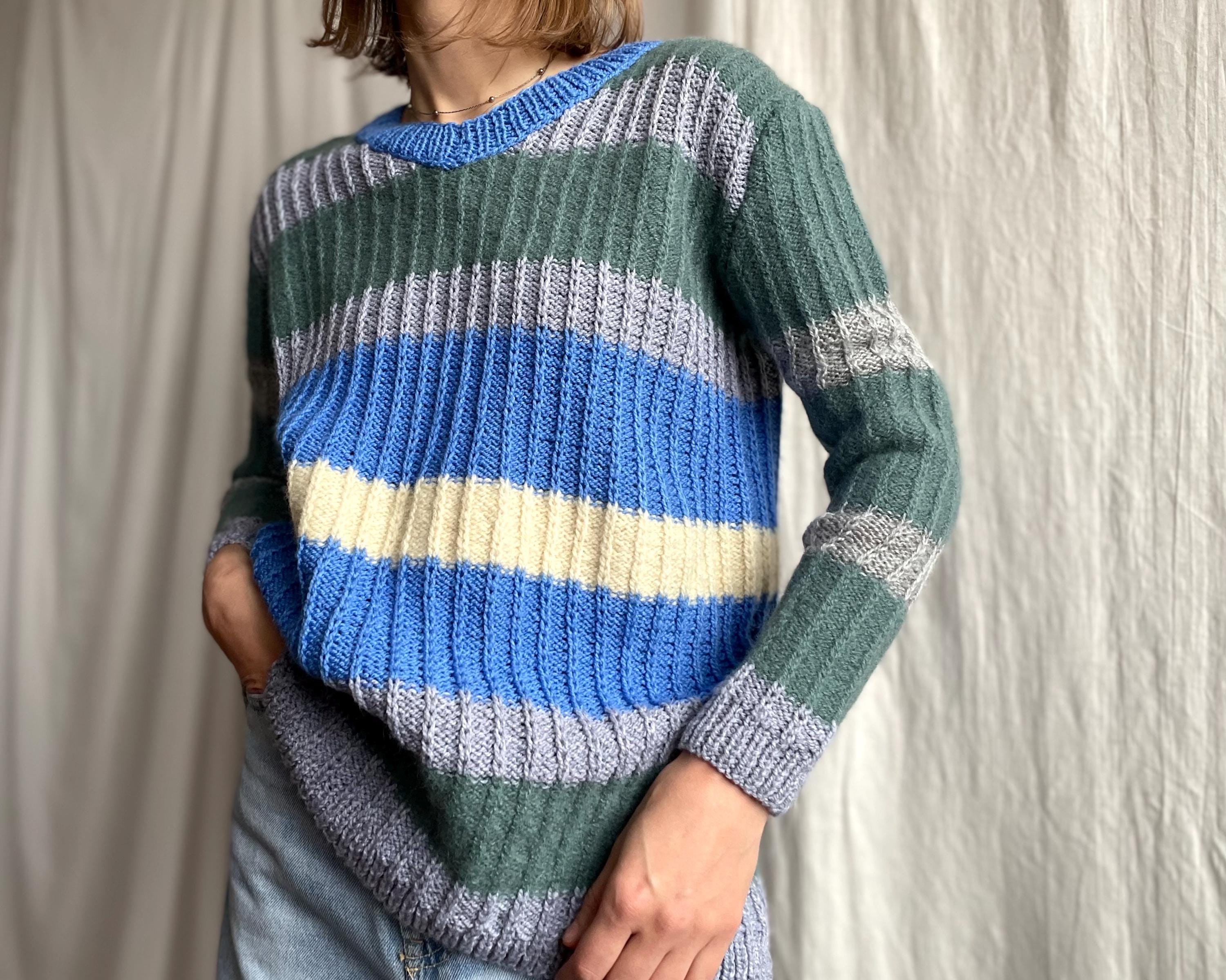 Vintage 90s Handknit Sweater - Etsy Vintage 90s Handknit Sweater - Etsy