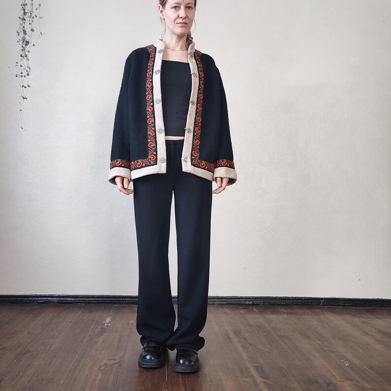 Vintage Norwegian Wool Jacket by Firda Evebofoss - Nordic Folk Clasp ...