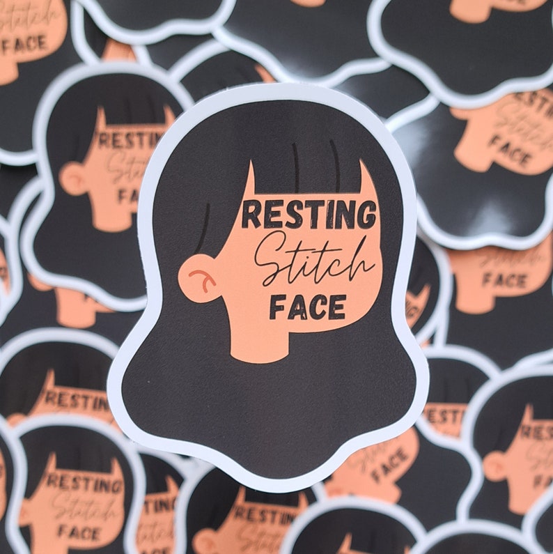 Resting Stitch Face Yarnie Craft Crochet Knitting Sticker - Etsy