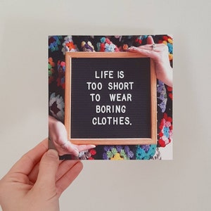 Life is Too Short Blank Greetings Card. Crochet Square Bright - Etsy