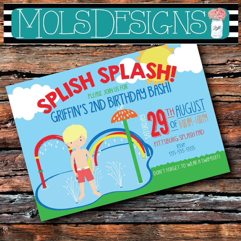 Any Color Splish SPLASH PAD 1st 2nd 3rd 4th 5th 6th 7th 8 9 10 | Etsy