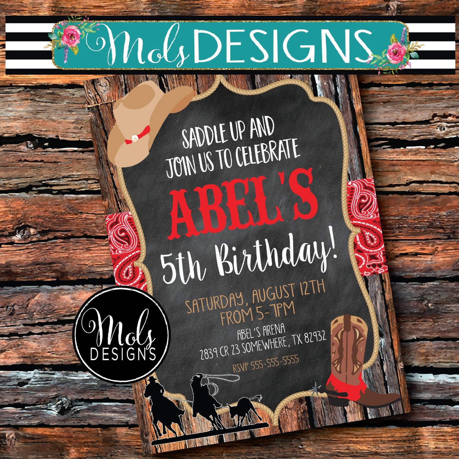 Western RODEO COWBOY Team ROPING Buckaroo Birthday Silhouette - Etsy