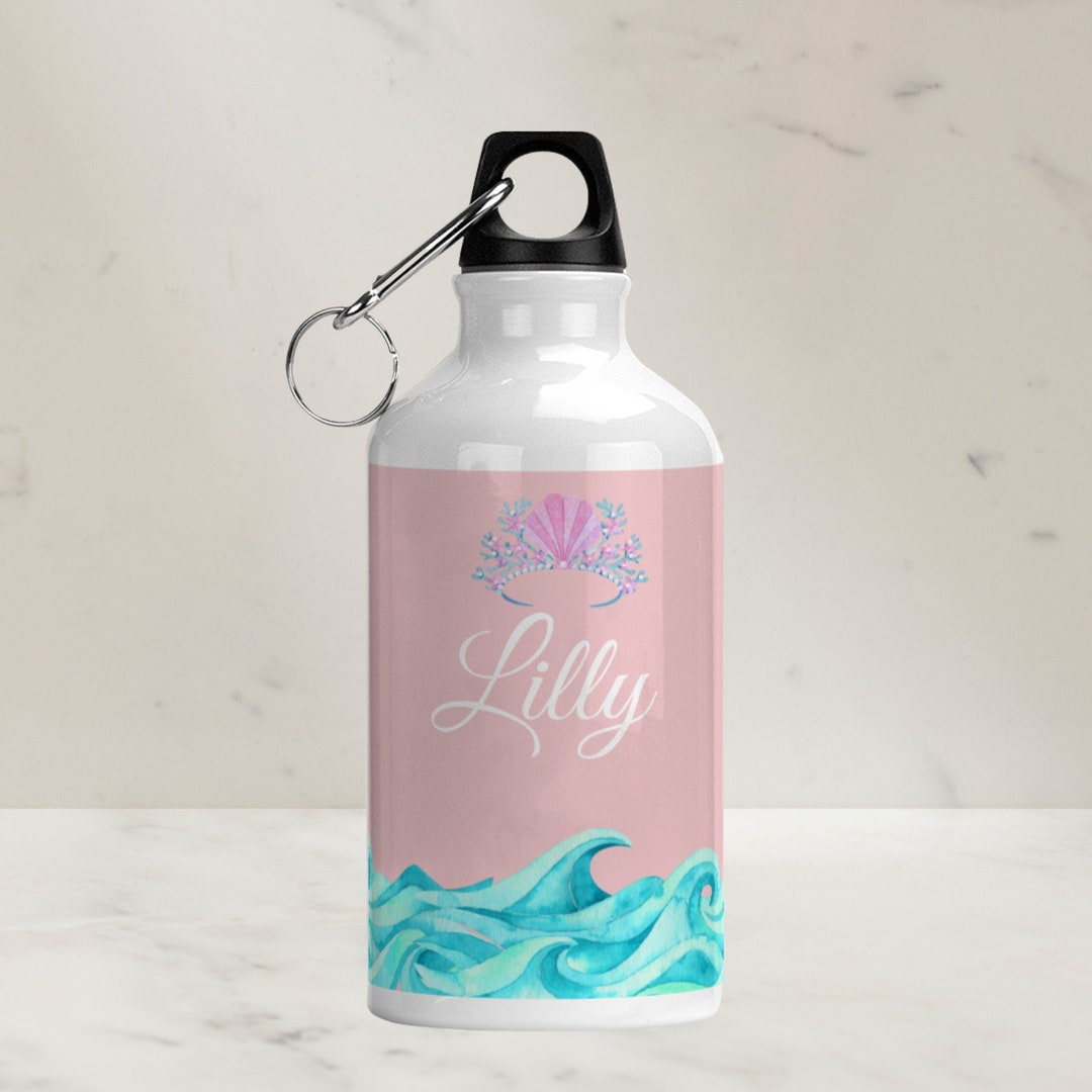 Personalised Pastel Girly Mermaid Design Water Drinking Sports Bottle ...