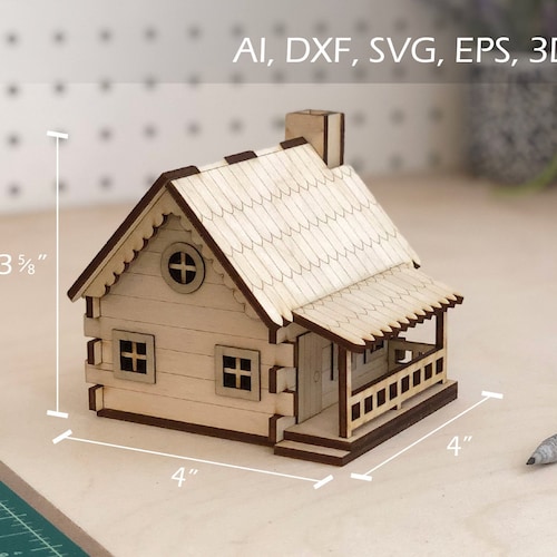 Small Wooden Cottage Cut Files Digital Download ai DXF - Etsy