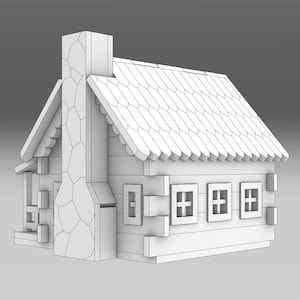 Small Wooden Cabin Cut Files - Digital Download (ai, DXF, SVG, EPS, 3DM ...