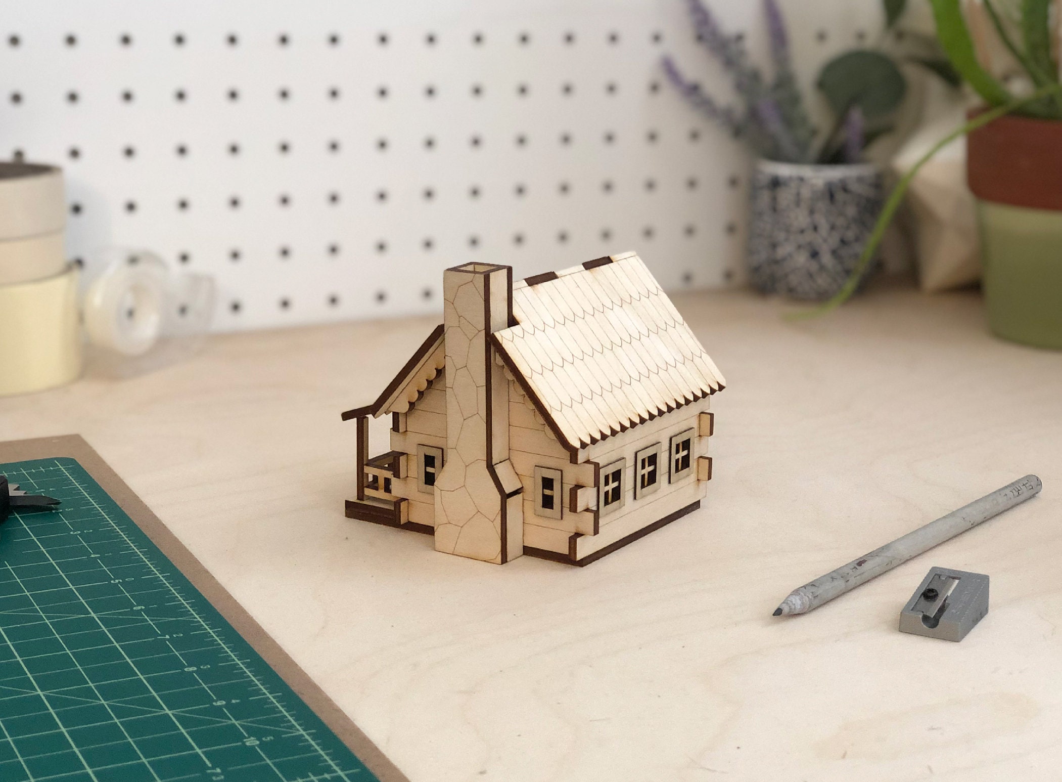 Small Wooden Cabin Cut Files - Digital Download (ai, DXF, SVG, EPS, 3DM ...