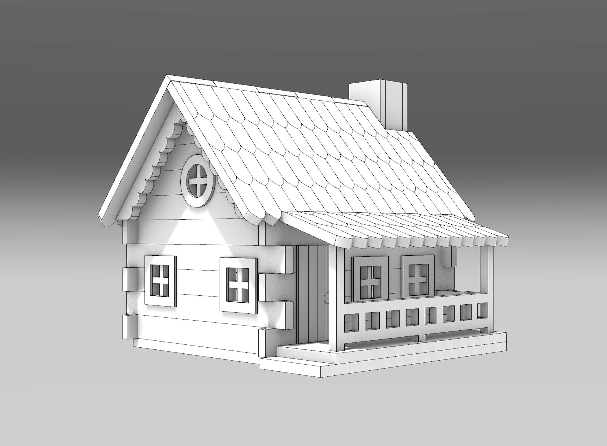 Small Wooden Cabin Cut Files - Digital Download (ai, DXF, SVG, EPS, 3DM ...