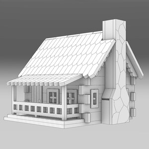 Small Wooden Cabin Cut Files - Digital Download (ai, DXF, SVG, EPS, 3DM ...