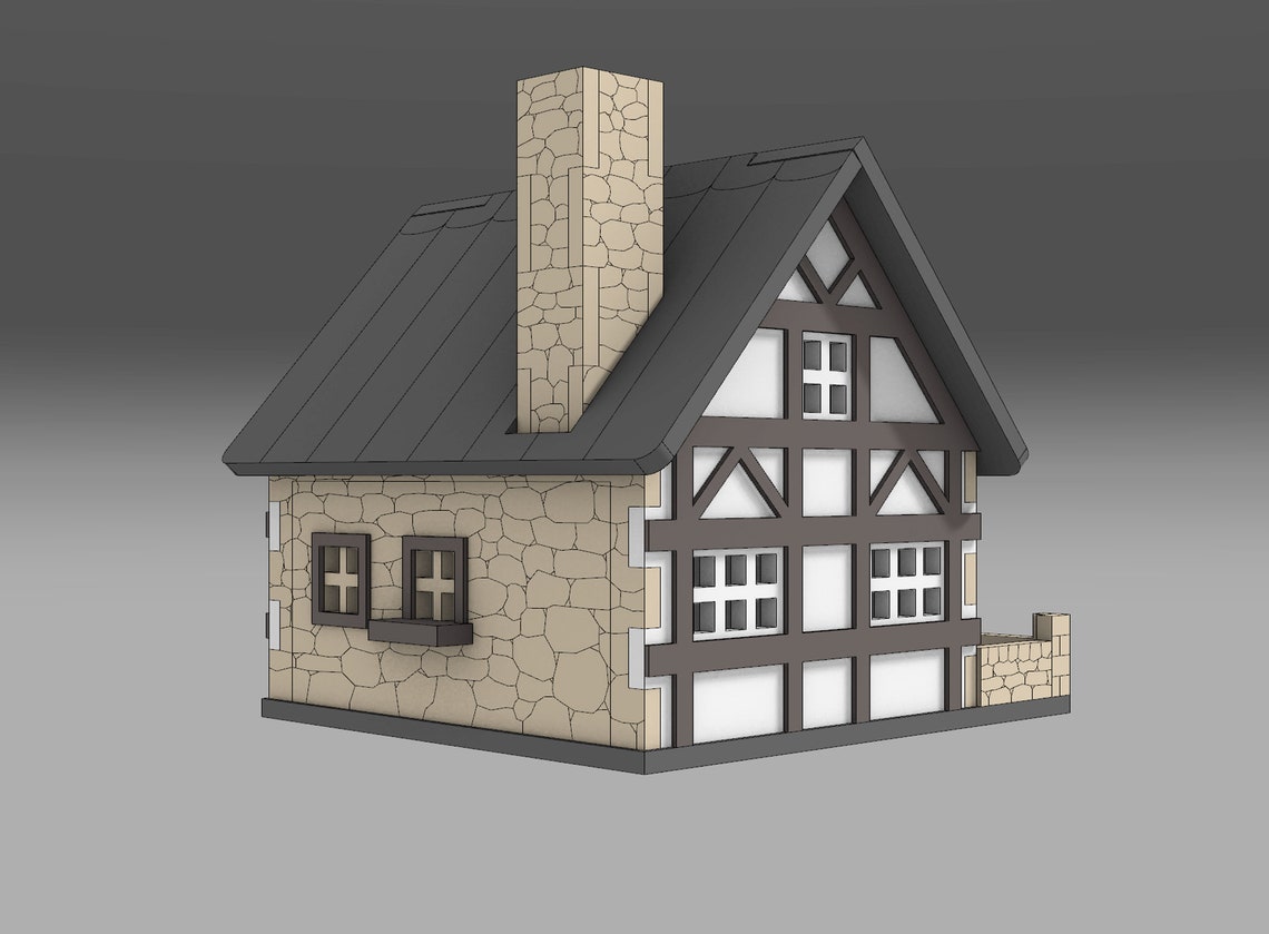 Small Wooden Cottage Cut Files - Digital Download (ai, DXF, SVG, EPS ...