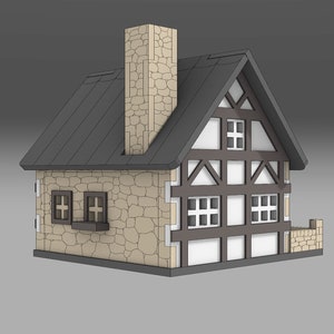 Small Wooden Cottage Cut Files - Digital Download (ai, DXF, SVG, EPS ...