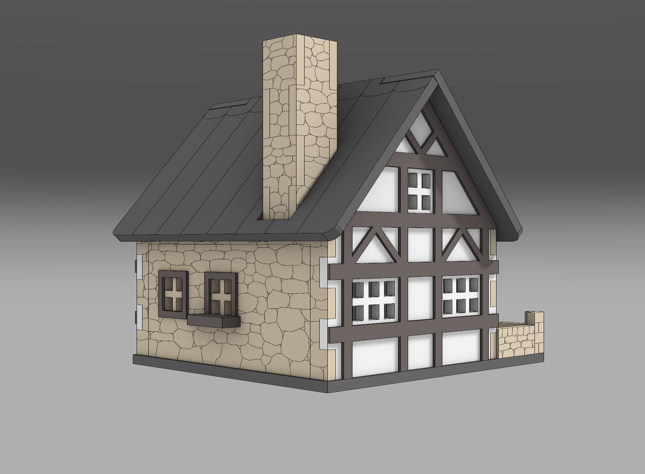 Small Wooden Cottage Cut Files - Digital Download (ai, DXF, SVG, EPS ...