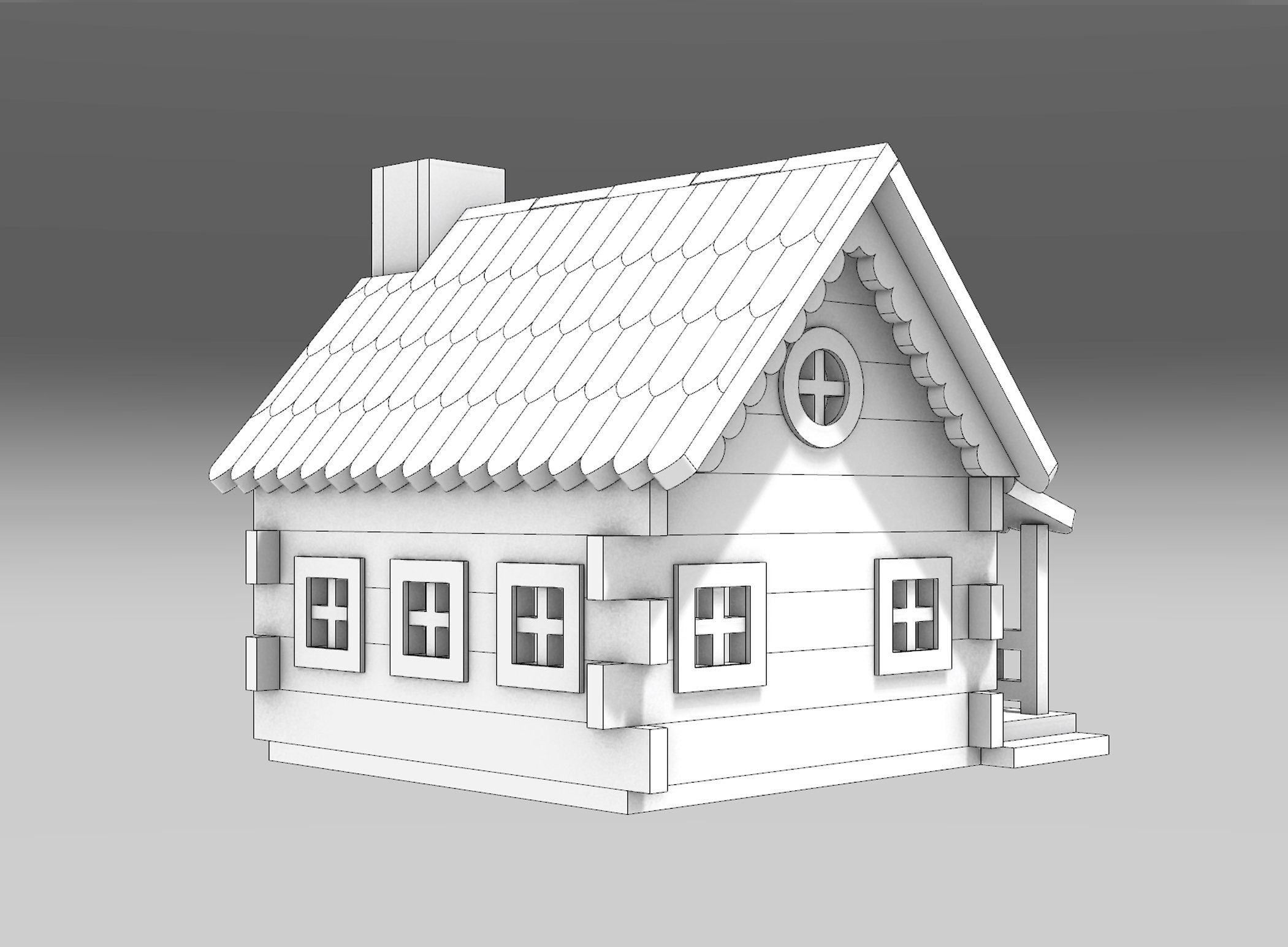 Small Wooden Cabin Cut Files - Digital Download (ai, DXF, SVG, EPS, 3DM ...