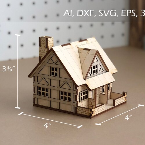 Small Wooden Cottage Cut Files Digital Download ai DXF - Etsy