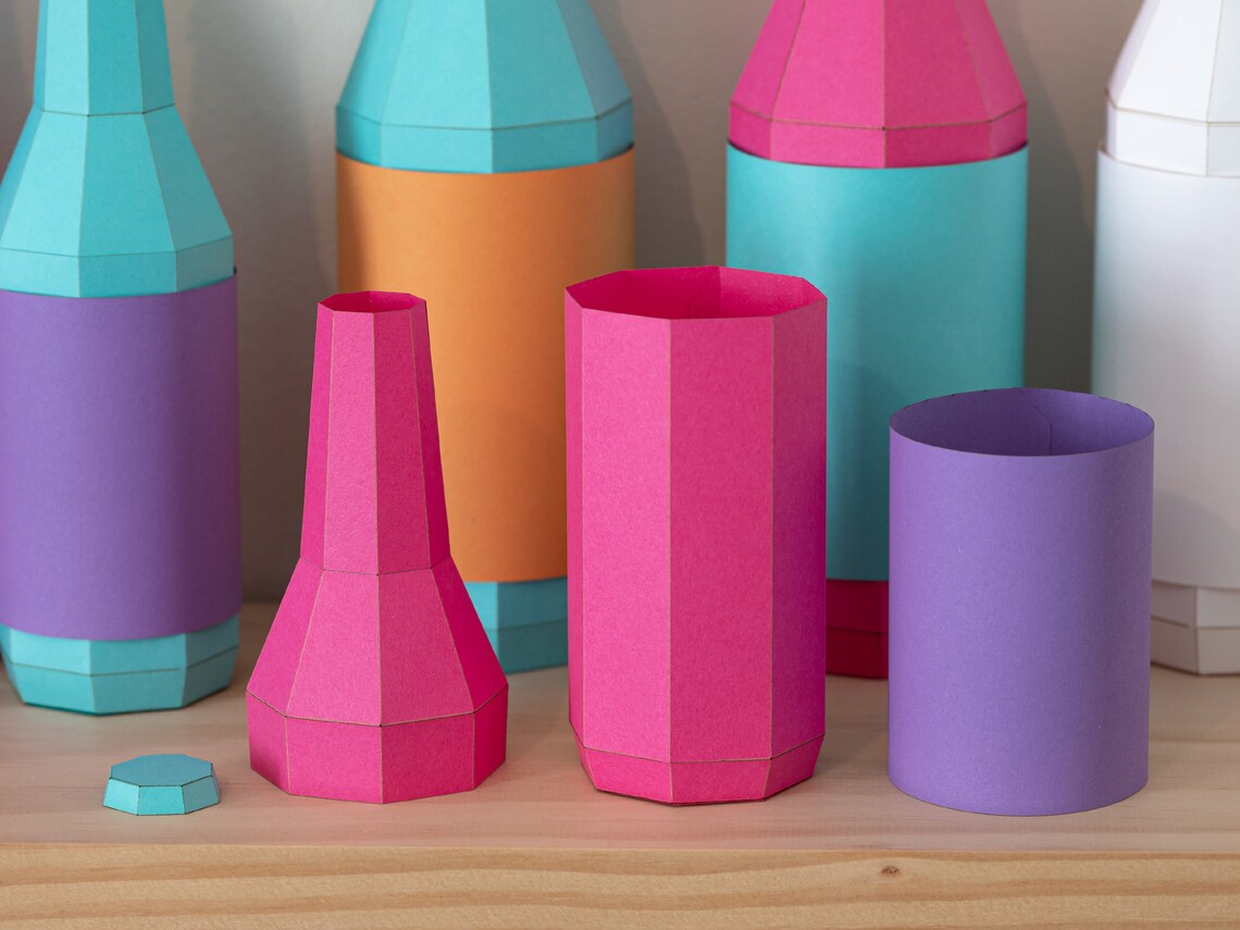 Low Poly Soda Pop Bottles - Digital Download (ai, PDF, DXF, SVG, Eps ...