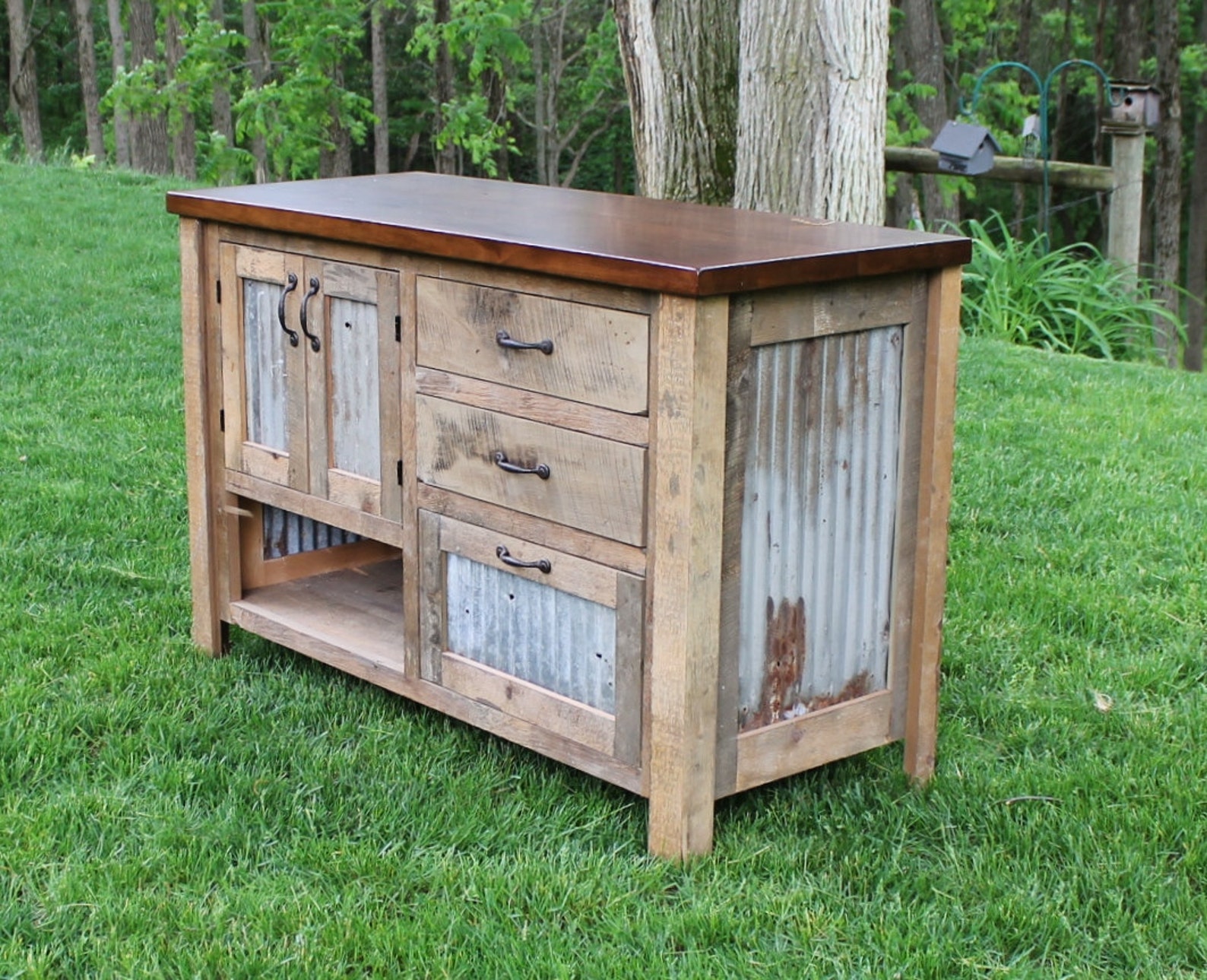Handmade Rustic Bathroom Vanity 48 Reclaimed Barn Wood Vanity W/barn ...