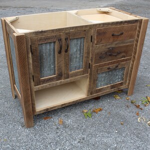 Handmade Rustic Bathroom Vanity 48 Reclaimed Barn Wood Vanity W/barn ...