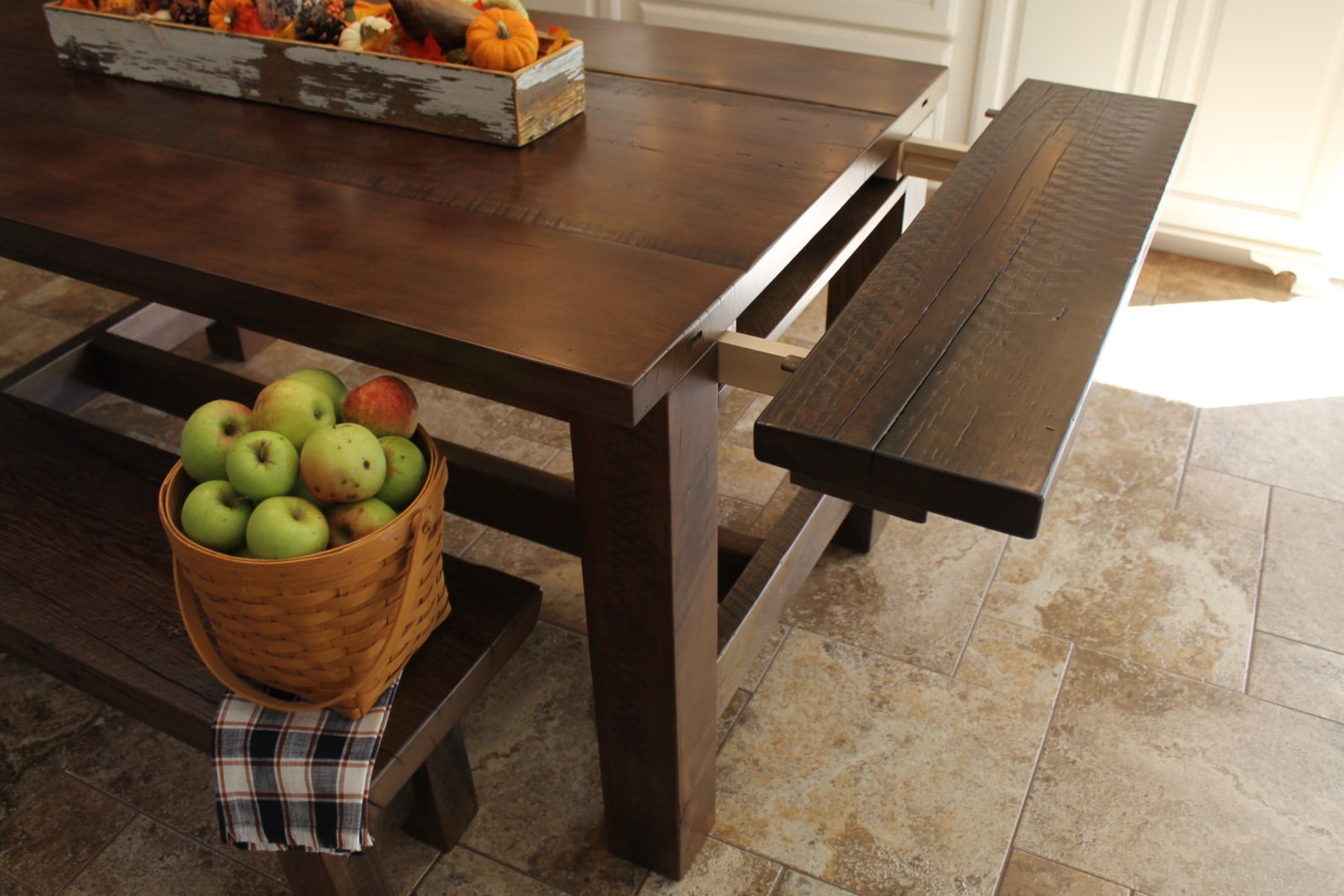 Rustic Harvest Table W/two Removable Extensions Reclaimed | Etsy