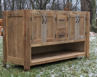 Rustic Bathroom Vanity Rustic Reclaimed Barn Wood Vanity - Etsy