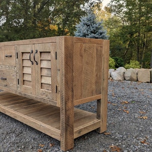 Handmade Rustic Bathroom Vanity (60" and 72") - Reclaimed Barnwood W ...